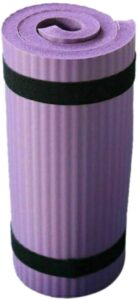 fabseller yoga mat knee elbow wrists support mat yoga knee pad fitness pilates workout training exercise gym mat with one elastic band 15mm thick, purple