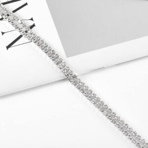 Nicute Rhinestone Waist Chain Crystal Layered Belly Chains Sparkly Summer Beach Bikini Sexy Body Jewelry for Women (Silver)