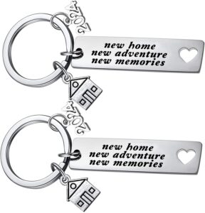 2024 housewarming gifts new home new memories keychain going away gifts for women friends neighbor family sister moving to beach house apartment homeowner key chain