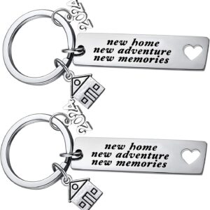 2024 Housewarming Gifts New Home New Memories Keychain Going Away Gifts for Women Friends Neighbor Family Sister Moving to Beach House Apartment Homeowner Key Chain