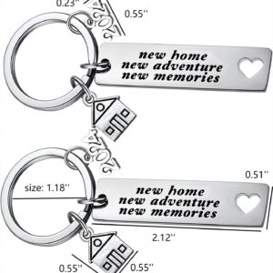 2024 Housewarming Gifts New Home New Memories Keychain Going Away Gifts for Women Friends Neighbor Family Sister Moving to Beach House Apartment Homeowner Key Chain