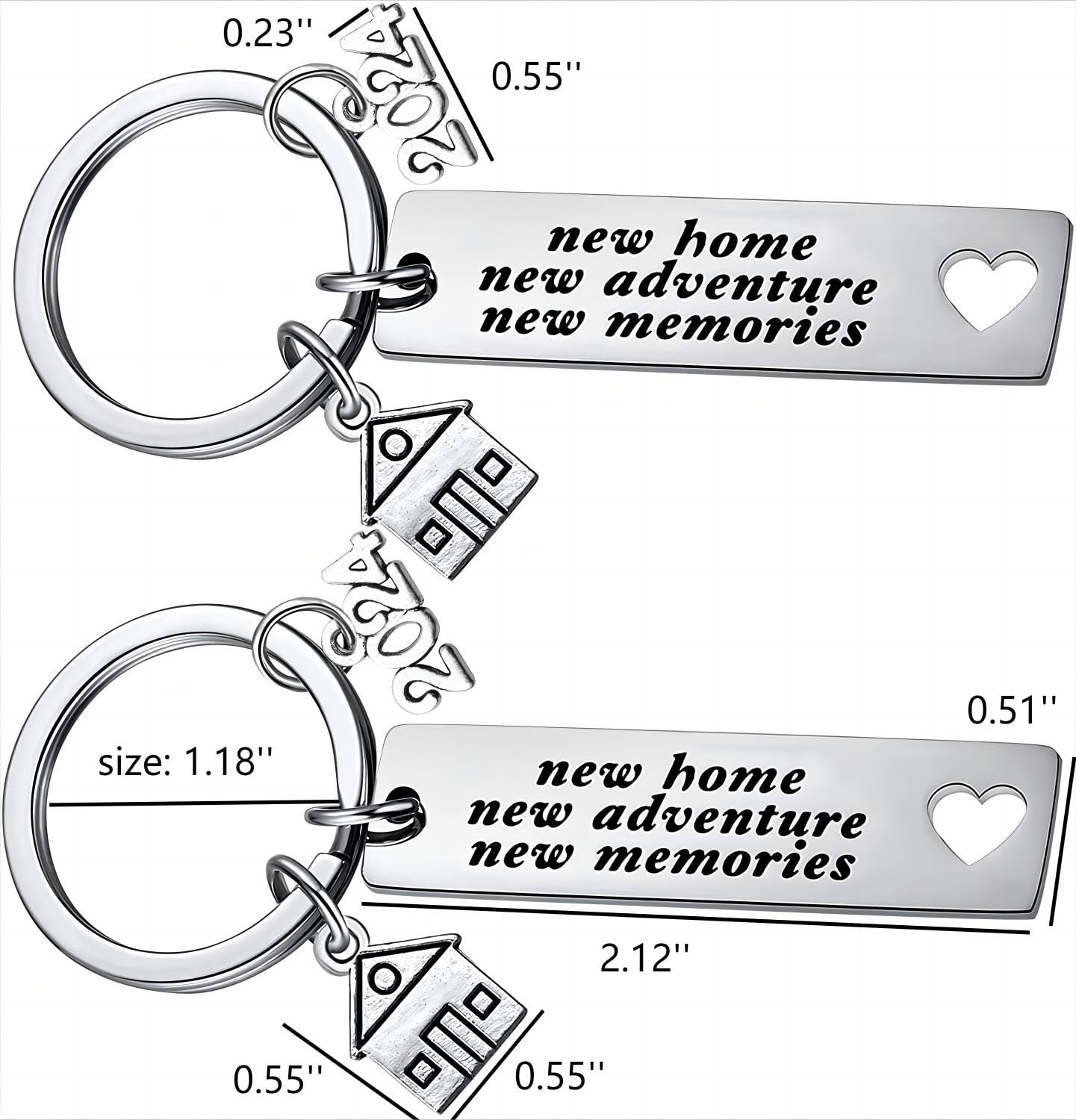 2024 Housewarming Gifts New Home New Memories Keychain Going Away Gifts for Women Friends Neighbor Family Sister Moving to Beach House Apartment Homeowner Key Chain