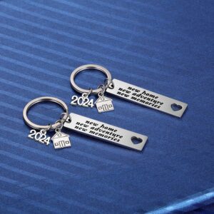 2024 Housewarming Gifts New Home New Memories Keychain Going Away Gifts for Women Friends Neighbor Family Sister Moving to Beach House Apartment Homeowner Key Chain