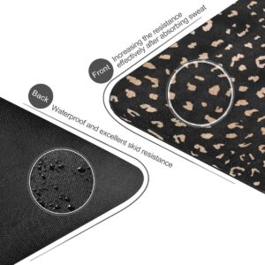 ALAZA Realistic Leopard Print Animal Skin Nonslip Yoga Mat Towel with Grip Dots for Women Men