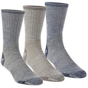 omni-wool merino wool medium hiker (3-pack) (navy, charcoal, taupe, large)