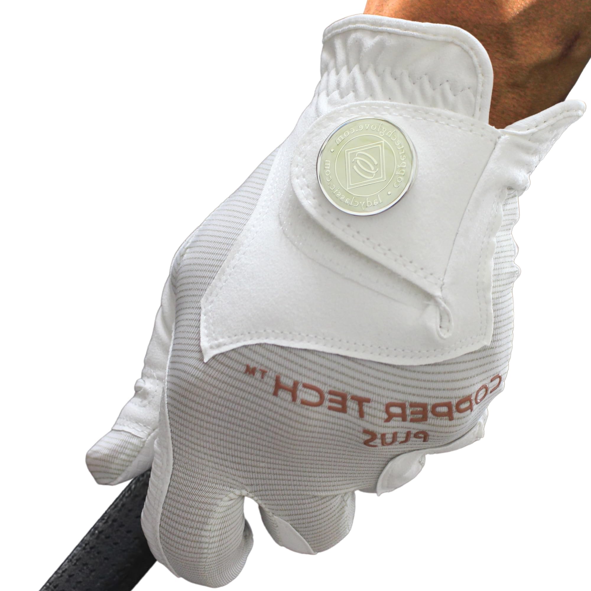 Copper Tech Men's Golf Gloves - Optimal Wrist Support with Copper Infused Thread - 100% AAA Synthetic Tacky Leather - Perfect for Summer & Fall Golfing - Golf Gloves Men (Hand Orientation: Both Hand)