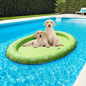 ginkago inflatable pool floats for dogs pet swimming pool floating row bed paddle paws floaties doggy puppy pool float for summer green