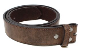 bc belts leather belt strap with vintage distressed texture 1.5" wide with snaps (dark brown-l)