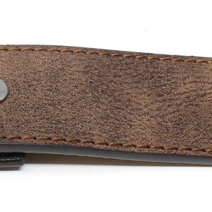 BC Belts Leather Belt Strap with Vintage Distressed Texture 1.5" Wide with Snaps (Dark Brown-L)