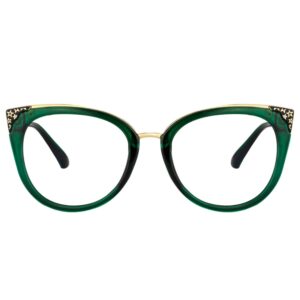 zeelool retro oversized blue light blocking cat eye glasses for women dalton op01934-02 green