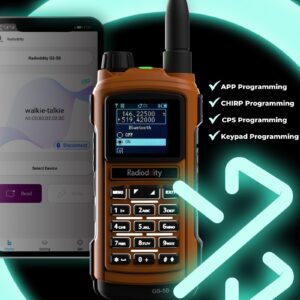 [Chirp & APP Programming] Radioddity GS-5B Dual Band Ham Radio Handheld, BT APP Programming Long Range Two Way Radio, Dual PTT, 2000mAh USB Rechargeable Battery & High Gain Antenna