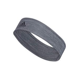 adidas alphaskin 2.0 elastic headband, heather grey/black, one size