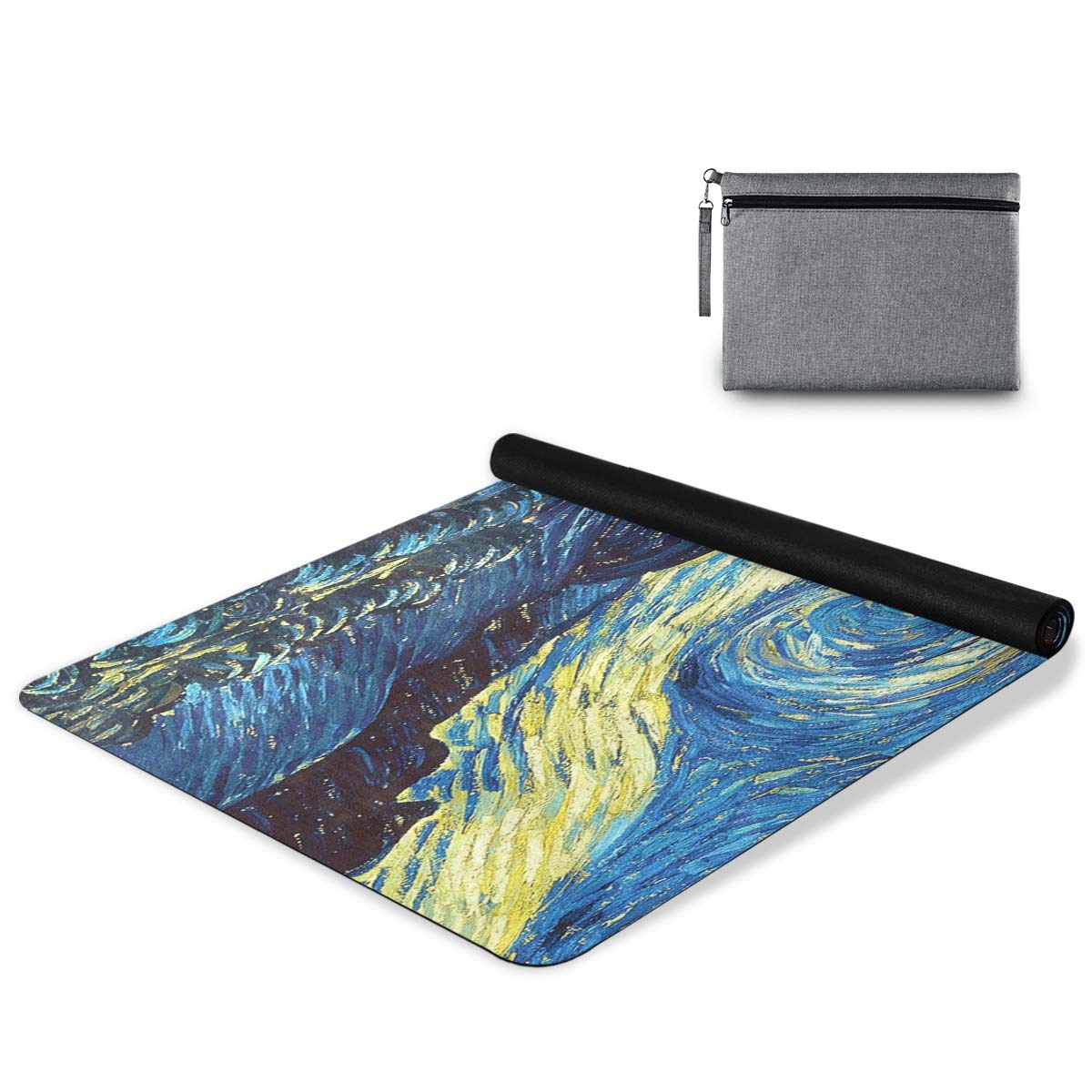 ALAZA Starry Night Sky Van Gogh Nonslip Yoga Mat Towel with Grip Dots for Women Men