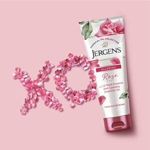 Jergens Rose Body Butter Lotion, Hand and Body Moisturizer with Camellia Essential Oil, for Indulgent Hydration, 7 oz