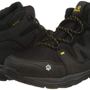 Jack Wolfskin MTN Attack 3 Texapore Mid K Hiking Boot, Black/Burly Yellow Xt, 11 US Unisex Big Kid