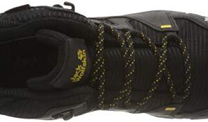 Jack Wolfskin MTN Attack 3 Texapore Mid K Hiking Boot, Black/Burly Yellow Xt, 11 US Unisex Big Kid