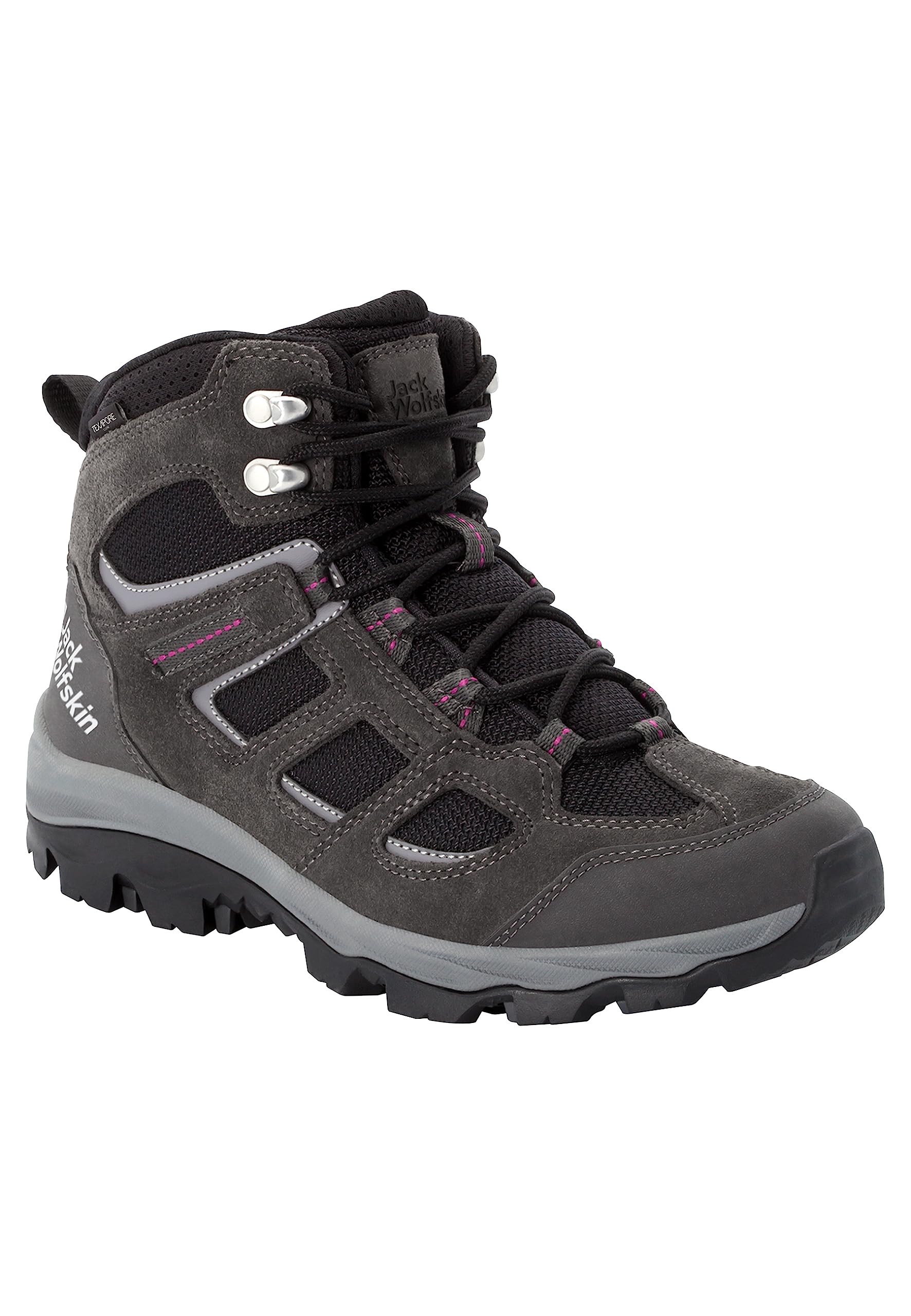 Jack Wolfskin Women's Vojo 3 Texapore Mid Hiking Shoe Boot, Dark Steel/Purple, 9.5