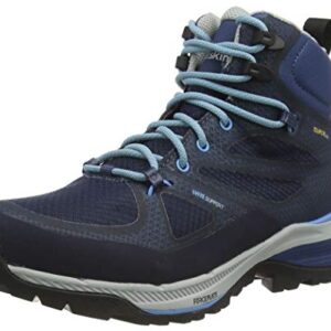 Jack Wolfskin Women's Force Striker Texapore Mid Hiking Shoe Boot, Dark Blue/Light Blue, 7.5