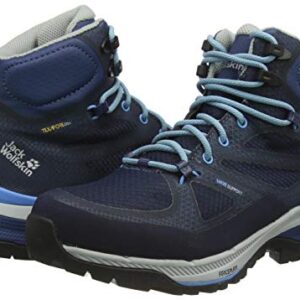 Jack Wolfskin Women's Force Striker Texapore Mid Hiking Shoe Boot, Dark Blue/Light Blue, 7.5