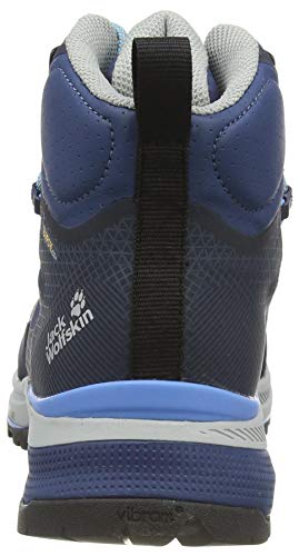 Jack Wolfskin Women's Force Striker Texapore Mid Hiking Shoe Boot, Dark Blue/Light Blue, 7.5