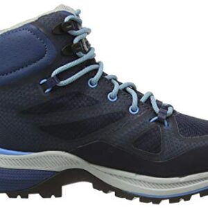 Jack Wolfskin Women's Force Striker Texapore Mid Hiking Shoe Boot, Dark Blue/Light Blue, 7.5