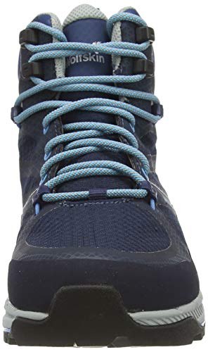 Jack Wolfskin Women's Force Striker Texapore Mid Hiking Shoe Boot, Dark Blue/Light Blue, 7.5