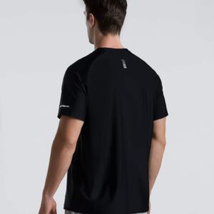 Men's Cooling Ice Silk Running Shirts Quick Dry Short Sleeve Athletic Gym T-Shirts UPF 50+ Outdoor Workout Tshirts Black