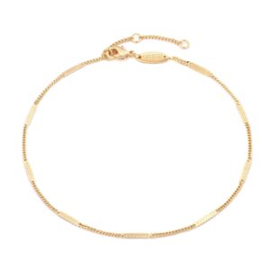 bar chain anklet,14k gold plated handmade cute dainty anklet for women