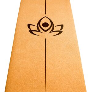 Tranquil Yogi Natural Yoga and Exercise Mat - Excellent Grip and Joint Protection, Includes Carry Strap. (Cork - 6mm)