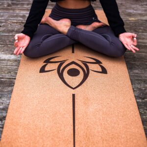 Tranquil Yogi Natural Yoga and Exercise Mat - Excellent Grip and Joint Protection, Includes Carry Strap. (Cork - 6mm)