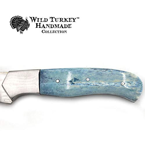 Wild Turkey Handmade Collection 8" Fixed Blade Skinner Hunting Knife Includes a Genuine Leather Sheath (5-BCB)