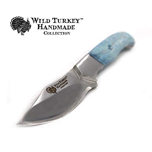 Wild Turkey Handmade Collection 8" Fixed Blade Skinner Hunting Knife Includes a Genuine Leather Sheath (5-BCB)