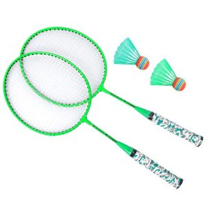 vgeby children badminton racquet set 2player training badminton racket badminton racquet replacement set(green) competitive sports