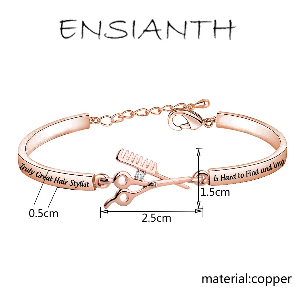 ENSIANTH A Truly Great Hair Stylist is Hard to Find Bracelet Hair Stylist Gift Cosmetologist Gift Hair Stylist Appreciation Gift Graduation Gifts for Hairdresser (Hair Stylist RG Bracelet)