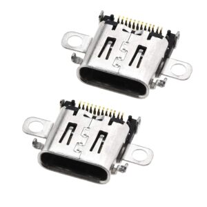 replacement type-c switch charging port charger connector power socket connector for nintendo switch ns console (2-pack)