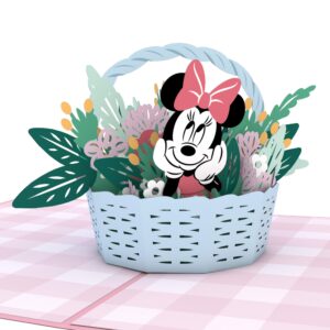 lovepop disney minnie mouse flower basket 3-d pop-up greeting card