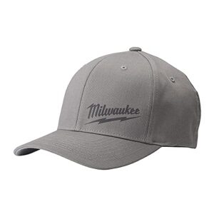 milwaukee tool 504g-lxl large/extra large gray fitted hat