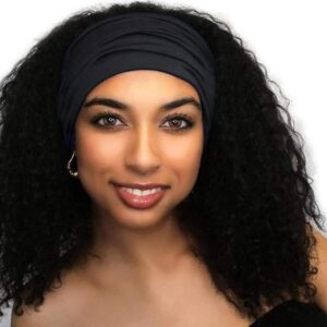 Woeoe African Headbands Knotted Hairbands Black Yoga Sport Head Wraps Wide Elastic Head Scarf for Women and Girls (Pack of 4)