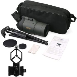 SVBONY SV41 Mak Spotting Scope with Tripod Bundle with Phone Adapter for Shooting Birdwatching