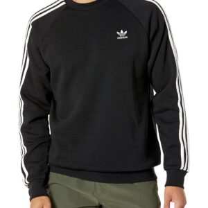 adidas Originals mens 3-stripes Long Sleeve Tee Shirt, Black, Large US