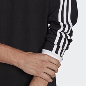 adidas Originals mens 3-stripes Long Sleeve Tee Shirt, Black, Large US