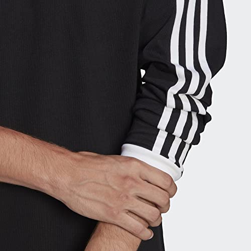 adidas Originals mens 3-stripes Long Sleeve Tee Shirt, Black, Large US