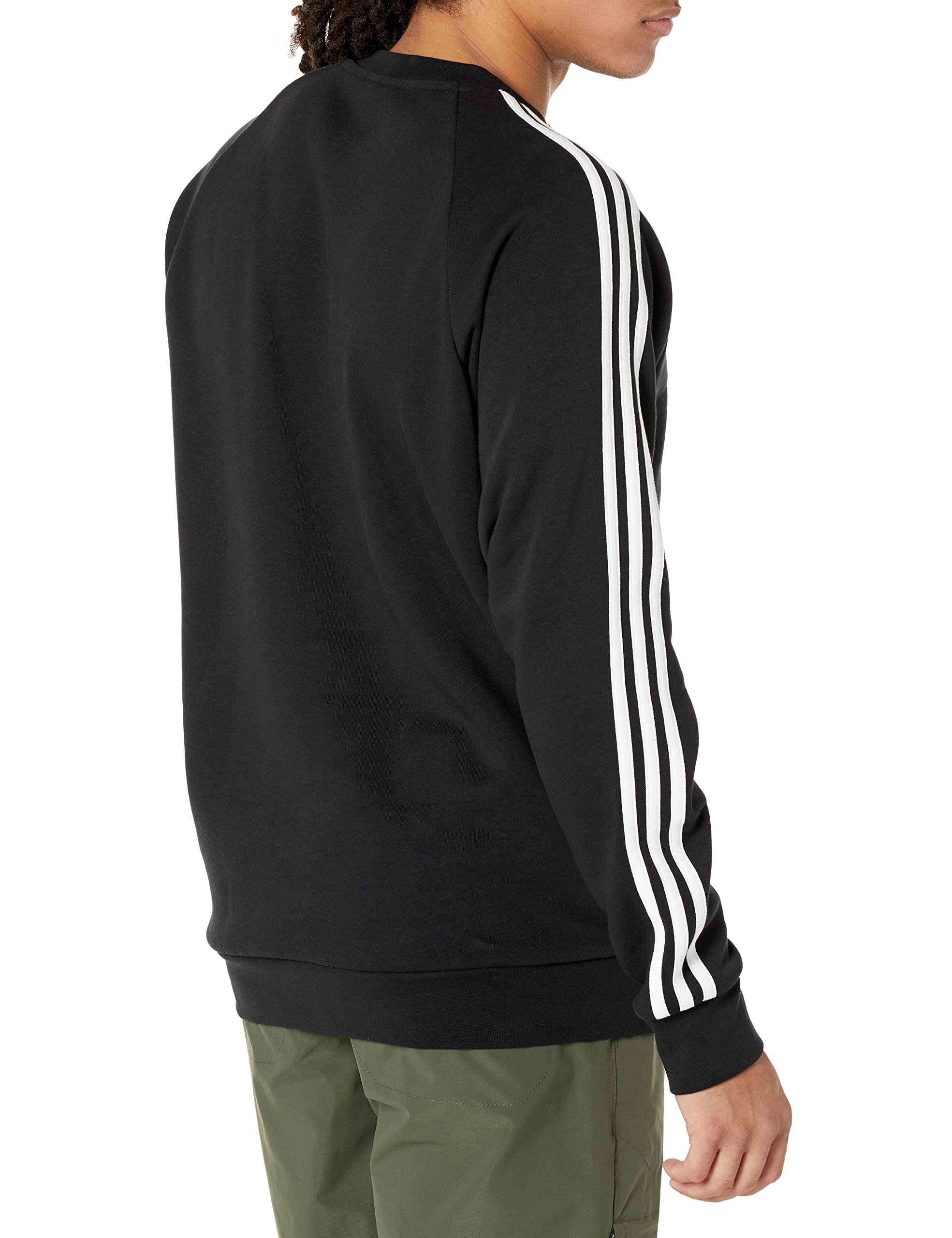 adidas Originals mens 3-stripes Long Sleeve Tee Shirt, Black, Large US