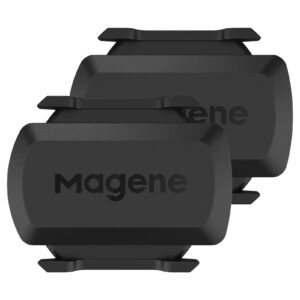 magene s3+ outdoor/indoor speed/cadence sensor for cycling, wireless bluetooth/ant+ bike computer rpm sensor for road bike or spinning bike and trainers compatible with onelap, wahoo fitness, zwift