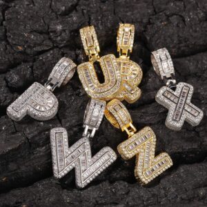 Custom Made Hip Hop Crystal Pendant Necklace Personalized Name Iced Out CZ Chain Silver Gold Copper Pendant wih Rope/Tennis Chain