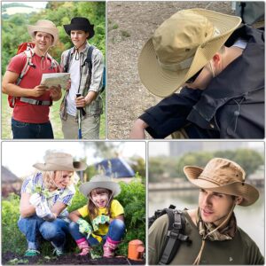 Taeku Fishing Hat, Wide Brim Boonie Hat Sun Protection Cap Breathable Safari Hat for Man Woman (Khaki)