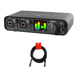 motu m2 2x2 usb-c audio interface with xlr-xlr cable bundle