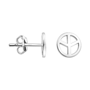 sofia milani - solid 925 sterling silver earrings for women - peace hippie stud earrings - 20756