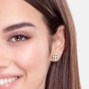 SOFIA MILANI - Solid 925 Sterling Silver Earrings for Women - Peace Hippie Stud Earrings - 20756