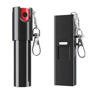 armadillo defense pepper spray keychain and stun gun bundle (2 pack) – pepper spray for self defense – miniature flashlight stun gun – self defense weapons for women (pack of 2)